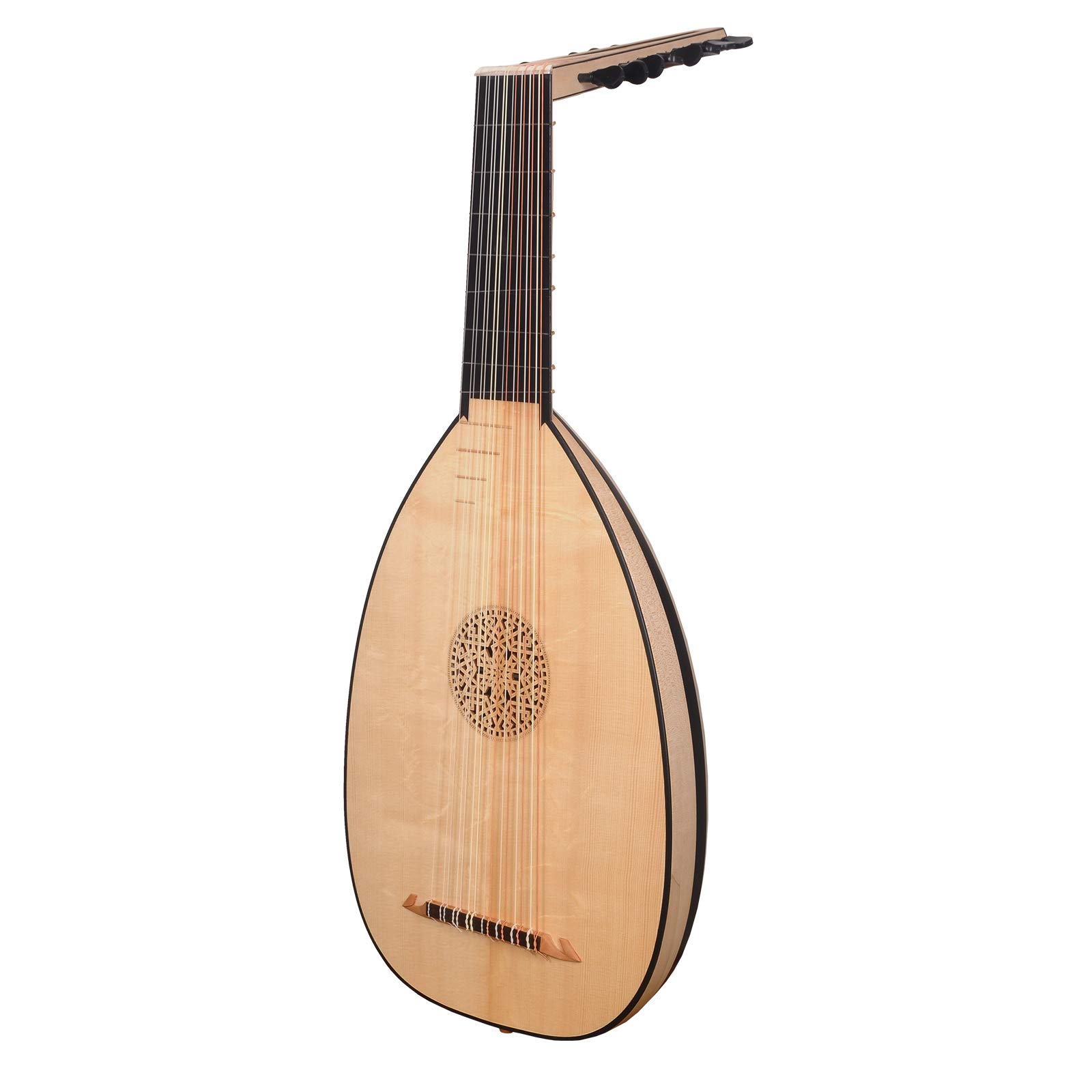 Muzikkon Left Hand Renaissance Lute 8 Course Variegated Maple Ebony ...