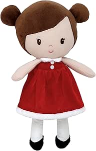 Amazon.com: Plush Baby Doll with Velour Dress with Fur Trim and Satin ...