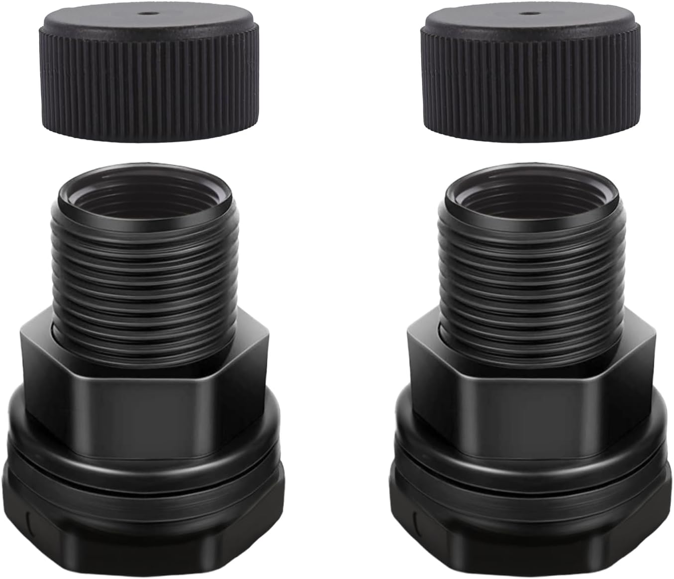 Amazon.com: AIRLUNCH PVC Bulkhead Fitting With Plug Double Threaded ...