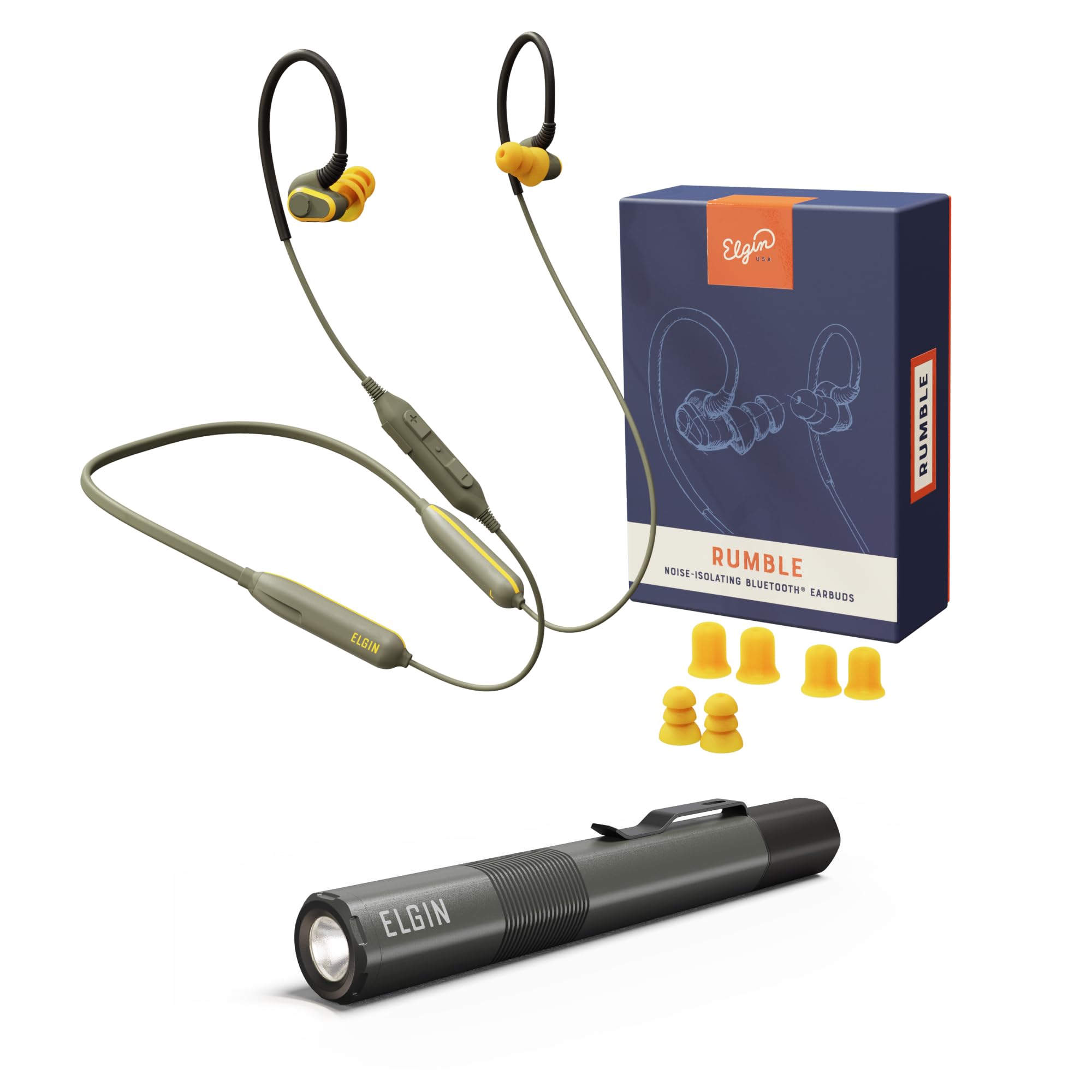 Amazon.com: Elgin Rumble Bluetooth Earplug Earbuds & Firebolt LED ...