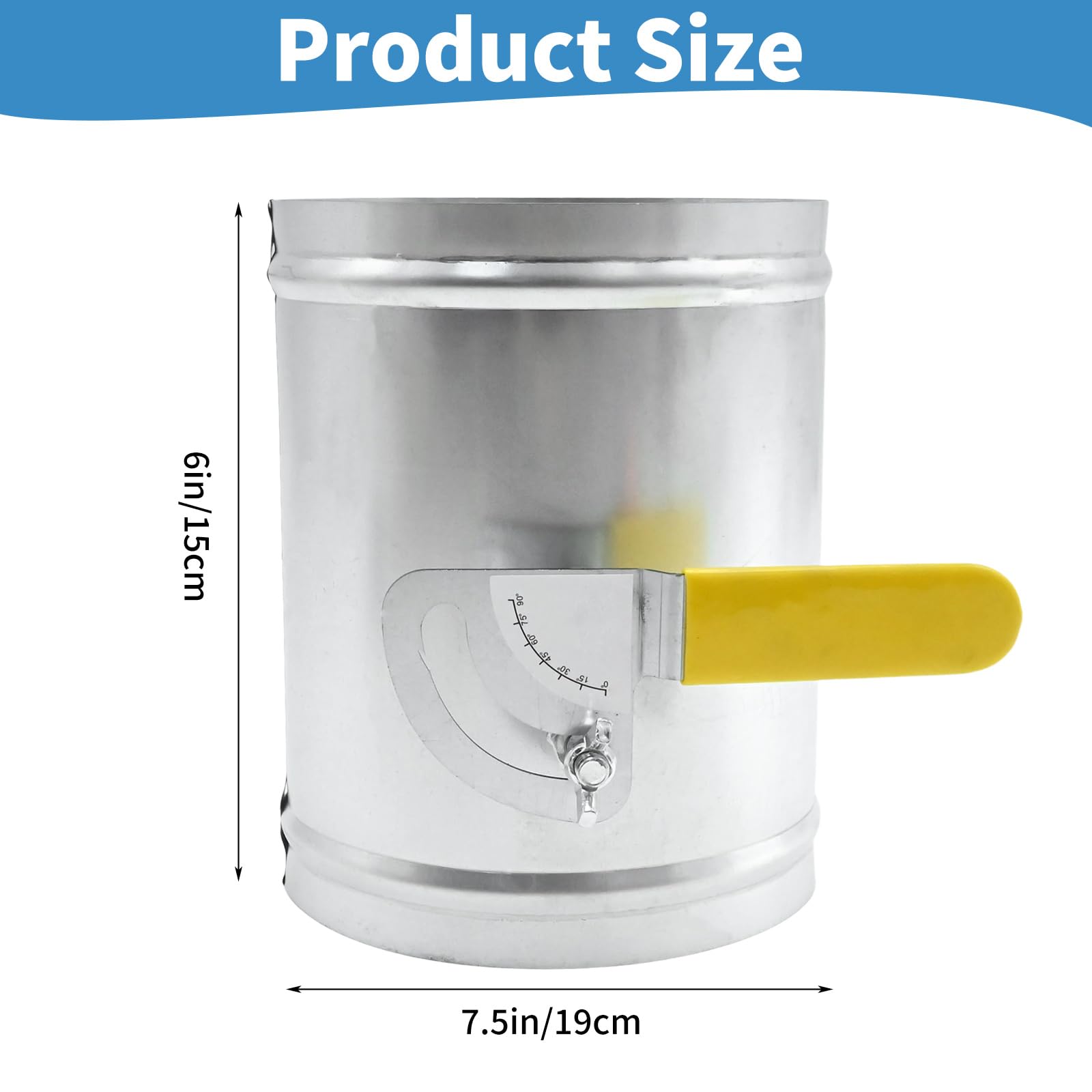 Duct Damper 6-Inch Motorized - 24V AC Stainless Steel Backdraft Damper ...