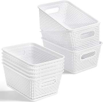 Amazon.com - Nicunom 12 Pack Plastic Storage Baskets, Small Pantry ...