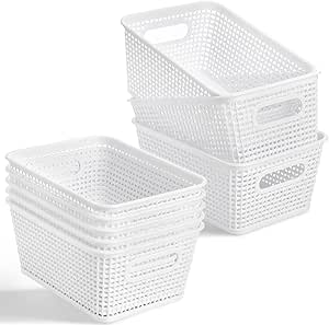 Amazon.com - Nicunom 12 Pack Plastic Storage Baskets, Small Pantry ...