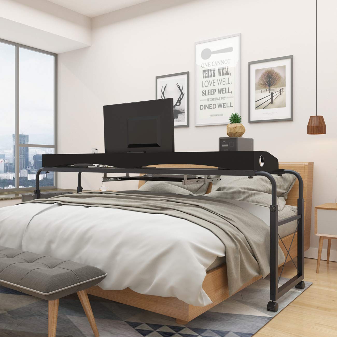 Snapklik.com : SogesHome 55 Inches Overbed Desk Nursing Table For ...