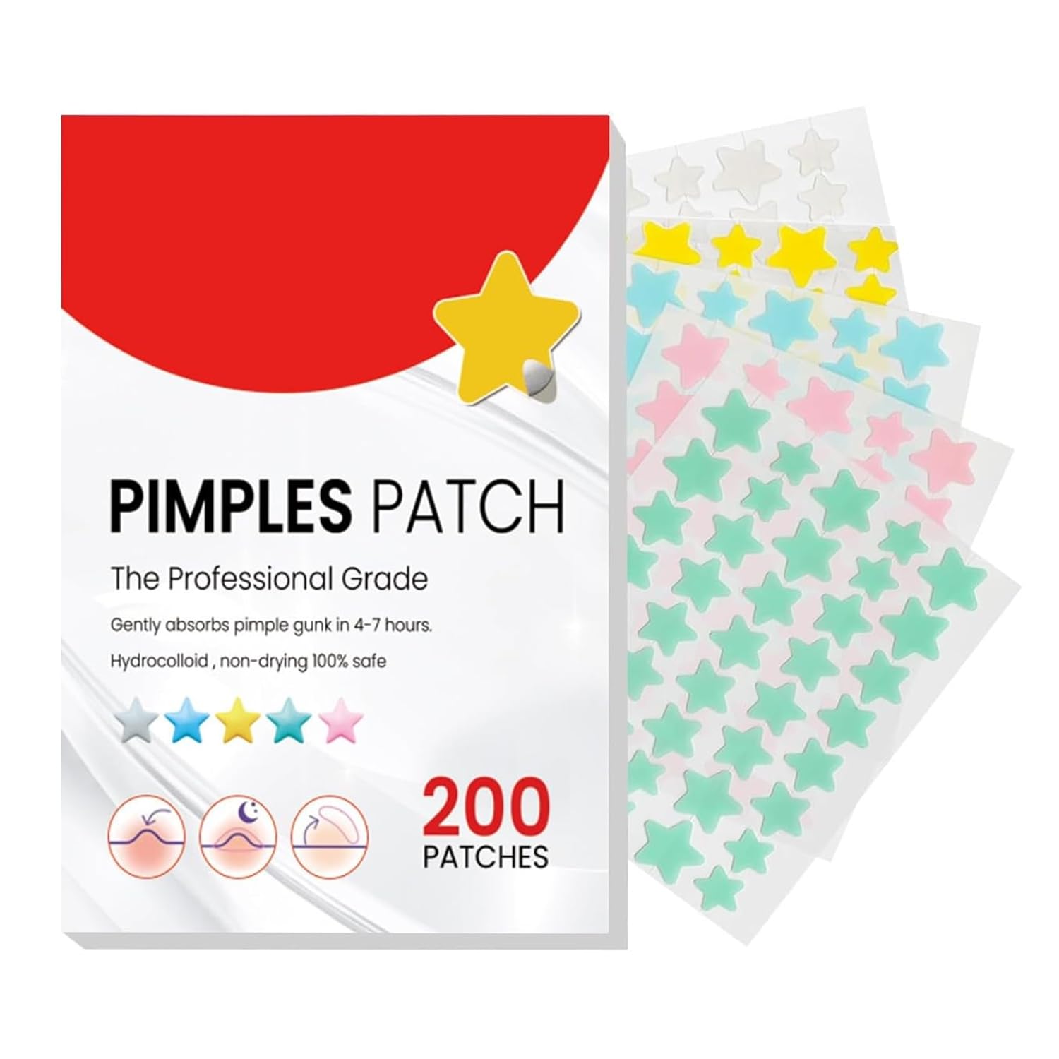 Parches para Acne,Pimple Patch,200 Almohadillas Hidrocoloides para ...