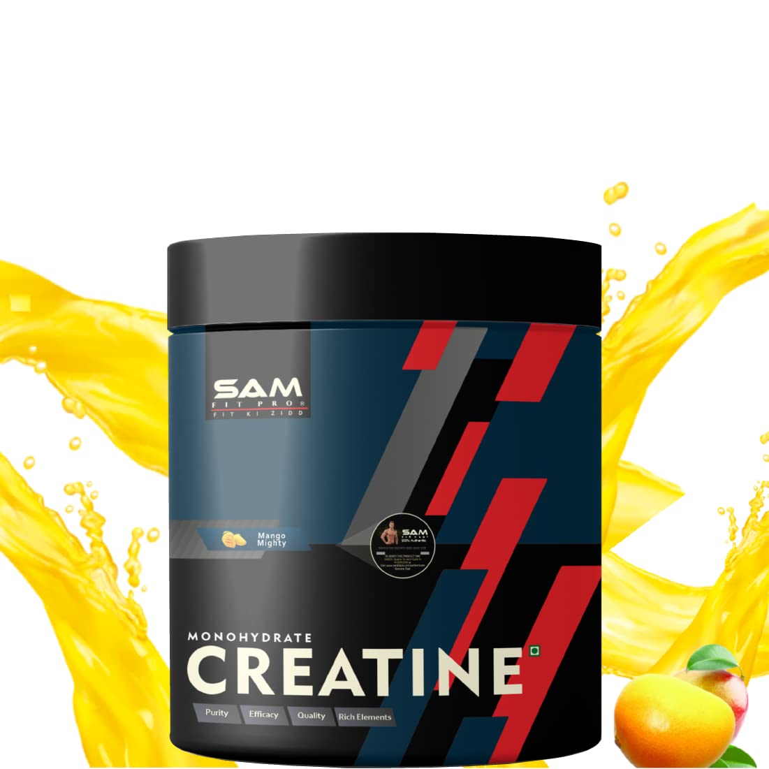 Buy SamFit Pro Pure Creatine Monohydrate for Muscle Building - Mango ...