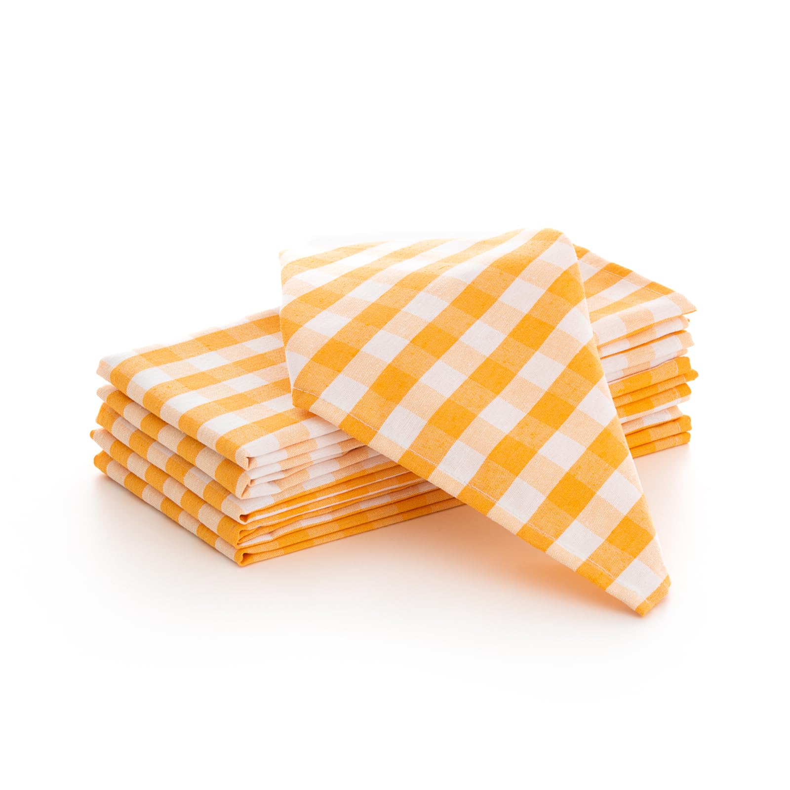 GAMUSI Vichy Check Fabric Napkins – Pack of 6 Units Resistant Cotton ...