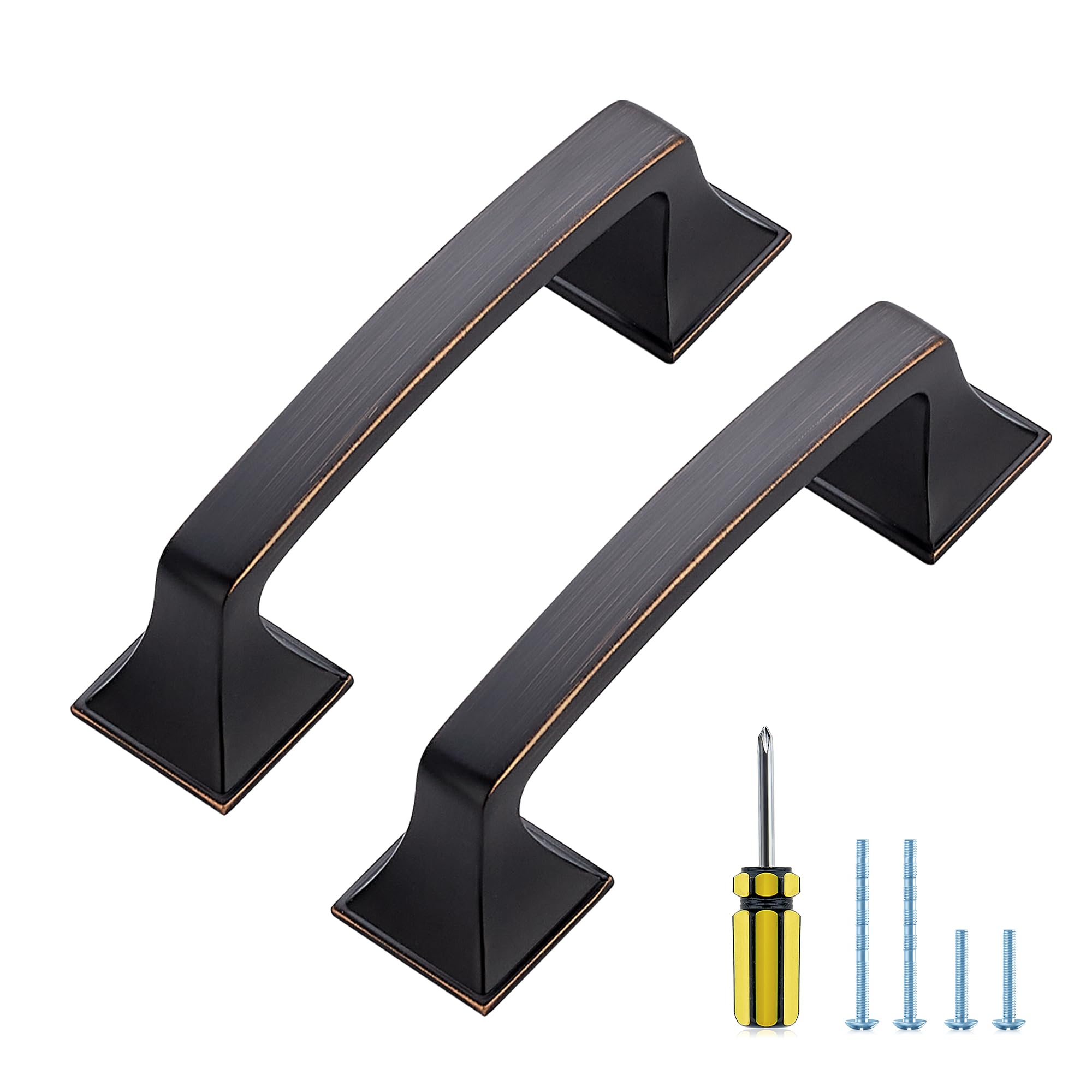 30 Pack Kitchen Cabinet Handles 3 Inch Hole Center Oil Rubbed Bronze ...