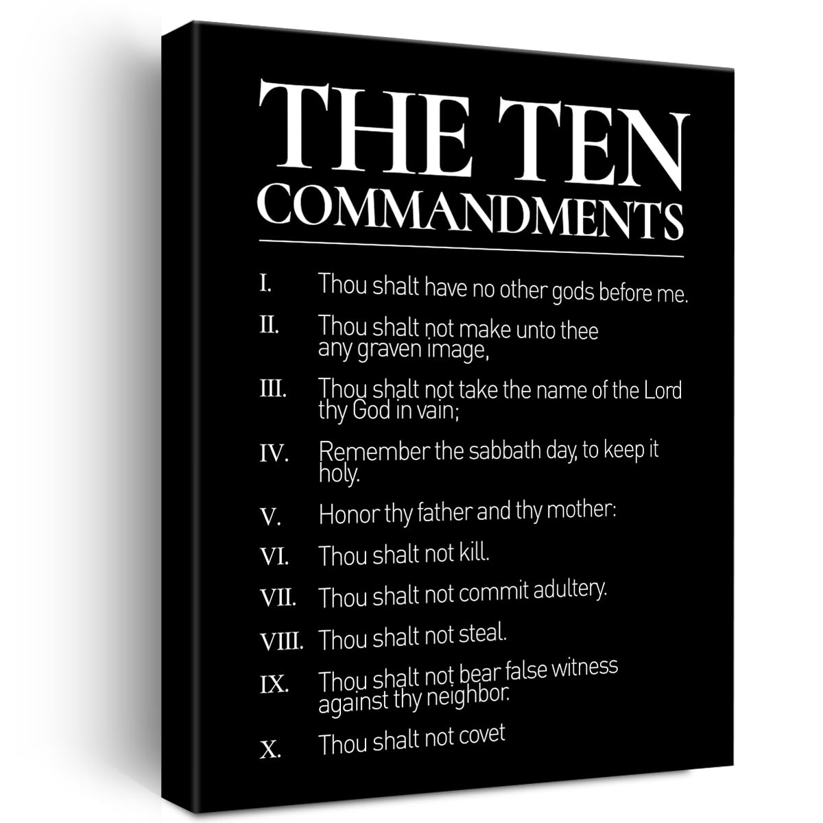 Amazon.com: Christian Canvas Wall Art 10 Commandments Canvas Print ...