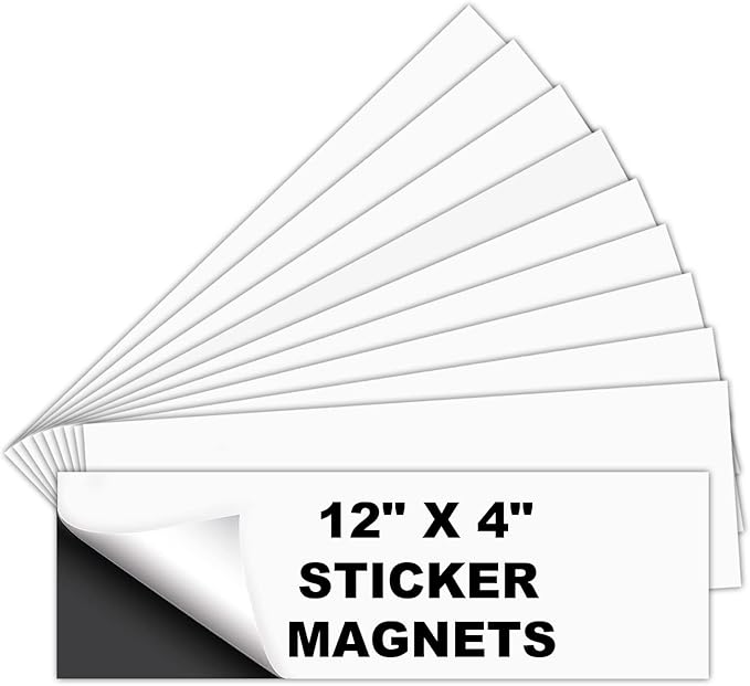 Amazon.com - 10 Pack Bumper Sticker Magnet, 4"x12" Flexible Magnetic ...