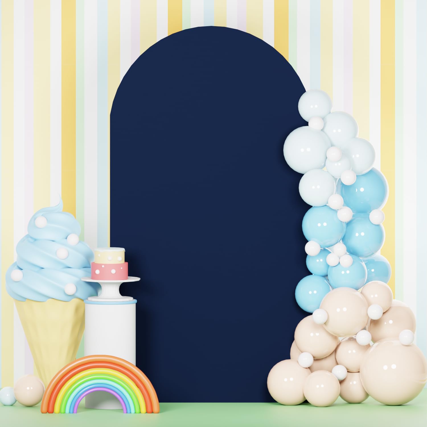 Amazon.com : PATYDEST Wedding Arch Covers Stretchy Backdrop Navy Blue ...