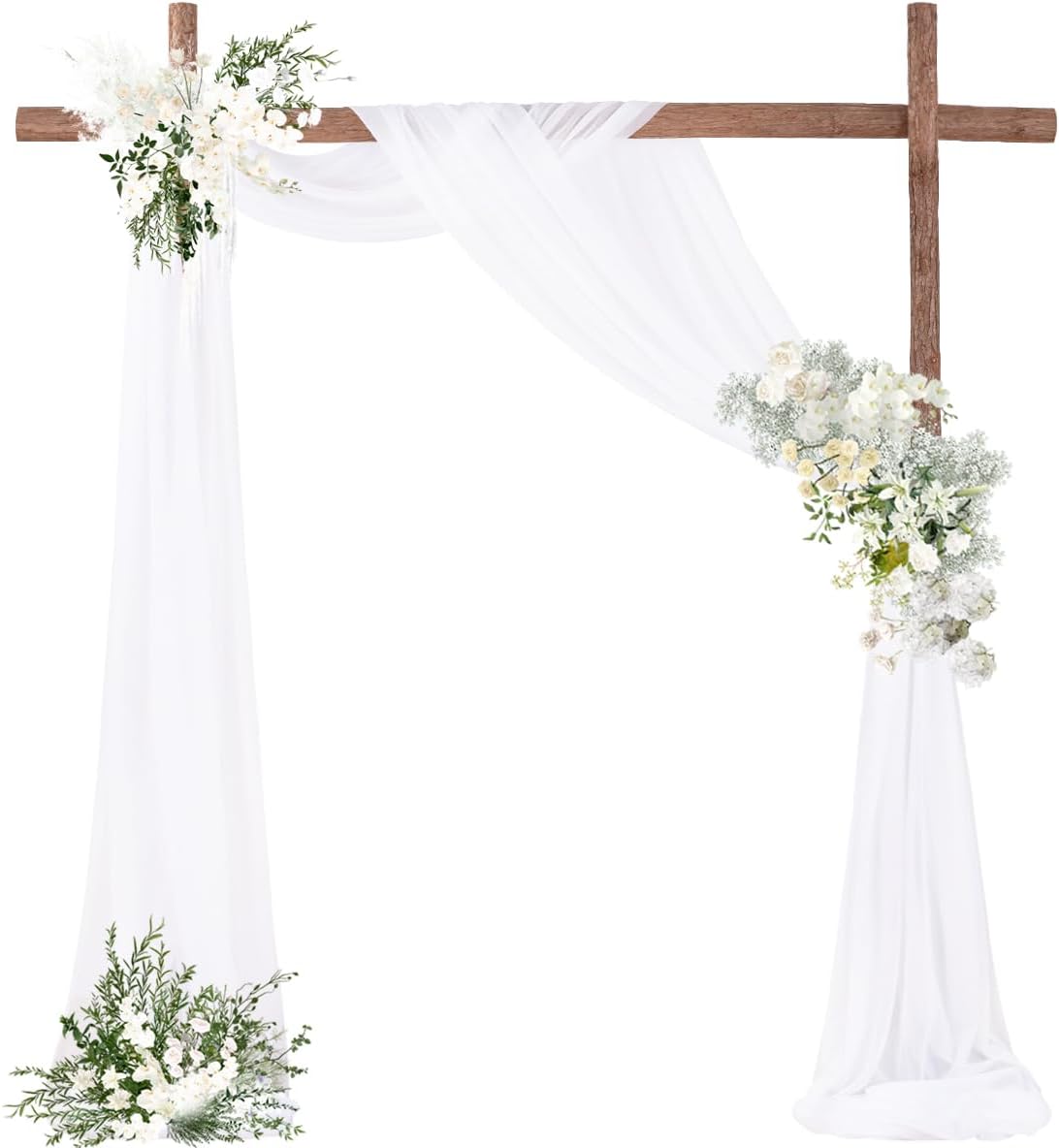 Amazon.com : UrbnChrm Wedding Arch Draping Fabric 2 Panels White 20ft x ...