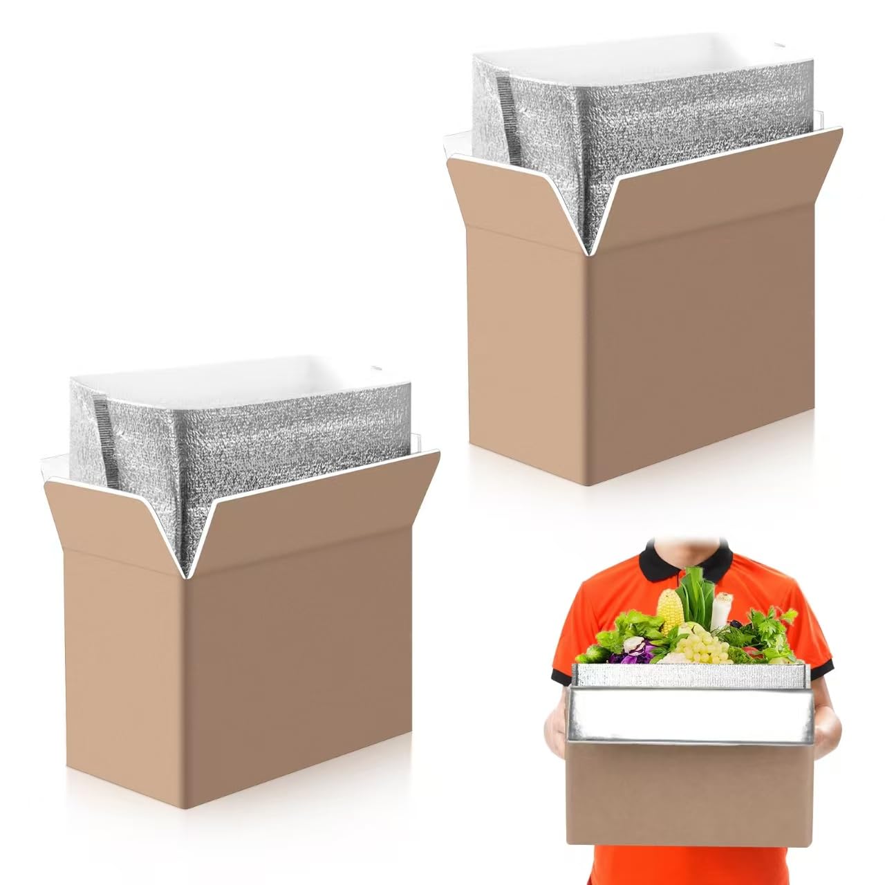 Amazon.com: 2 Pack Insulated Shipping Boxes with Aluminum Foil ...