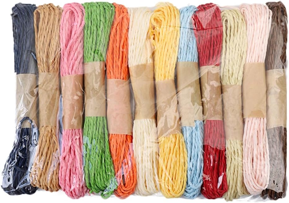 Amazon.com: Raffia Paper Craft Ribbon Twisted Paper String Rope Strap ...