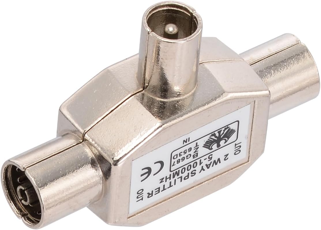 Amazon.com: Bingfu 2 Way PAL TV IEC DVB-T Coaxial Antenna Signal Splitter 1 PAL Plug to 2 PAL ...