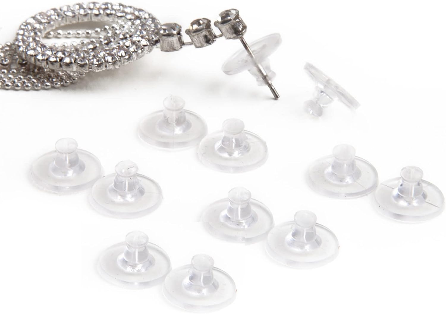 Amazon.com: E'arrs Plastic Earring Backs | Clear Support Discs | Clear ...