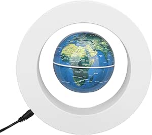 Amazon.com: Floating Globe World Map, Built in LED Light White Magnetic ...