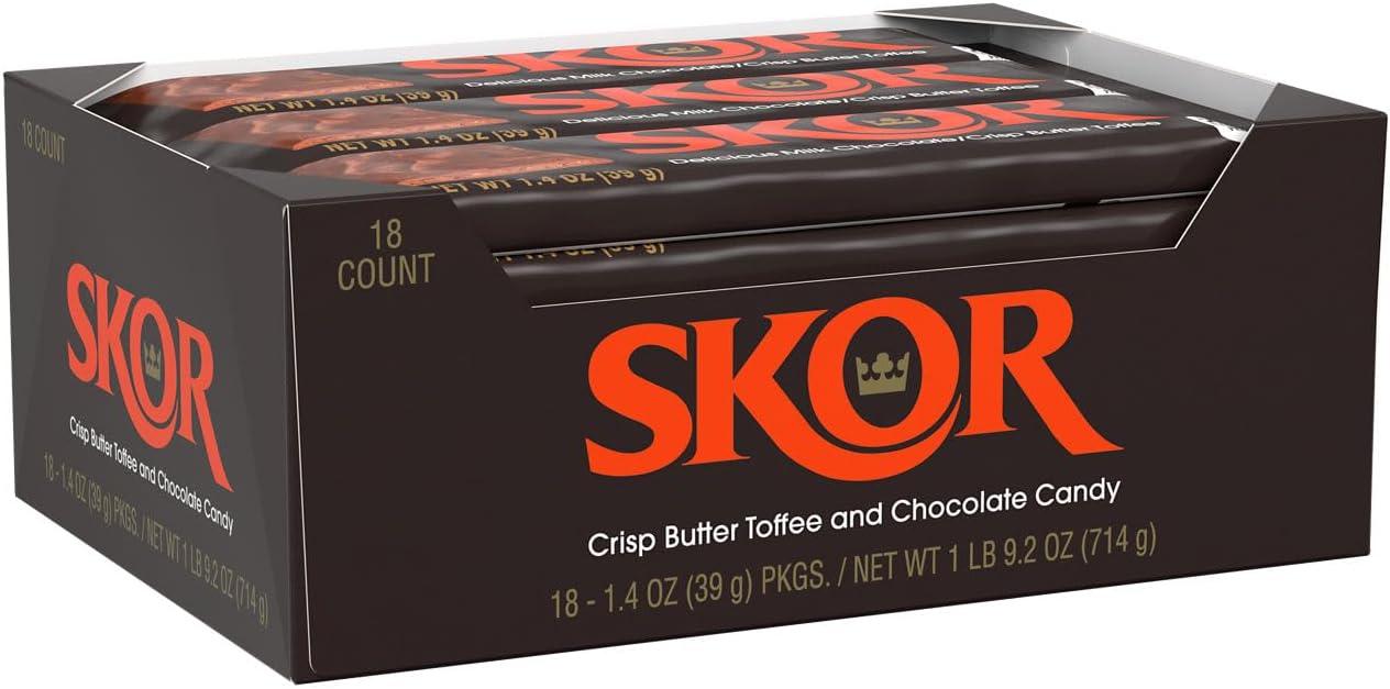 Amazon.com : SKOR Chocolate Candy Bars with Buttered Toffee, Minis, 191 ...