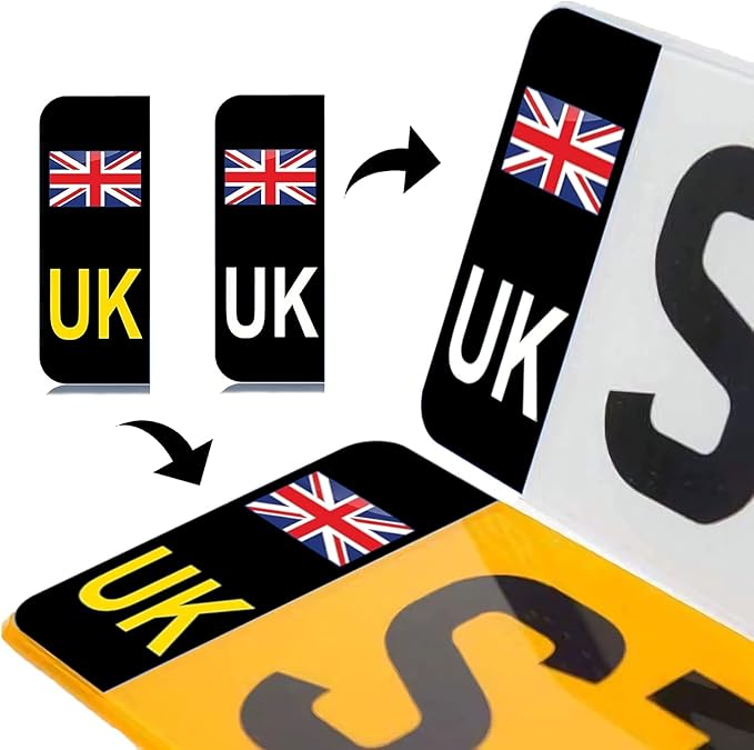 GLOBAL BIGO UK Car Number Plate Gel Stickers, UK Registration Plate ...