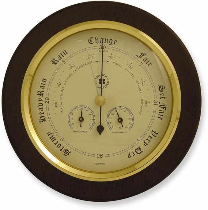 Amazon.com : Bey-Berk WS078 Barometer with Thermometer and Hygrometer ...