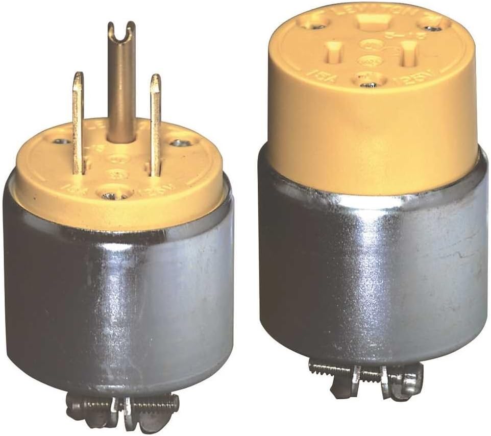 Leviton 515PV 15 Amp, 125V, Grounding Plug, 10 Pack, Yellowyellow ...