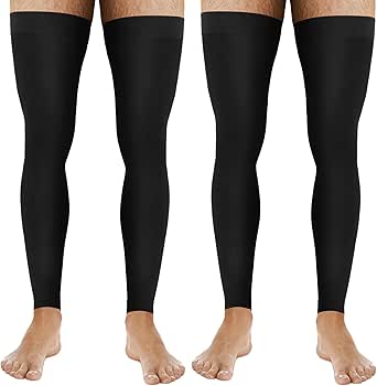 Amazon.com: Zhanmai 2 Pairs Men's Thigh High Compression Stockings ...