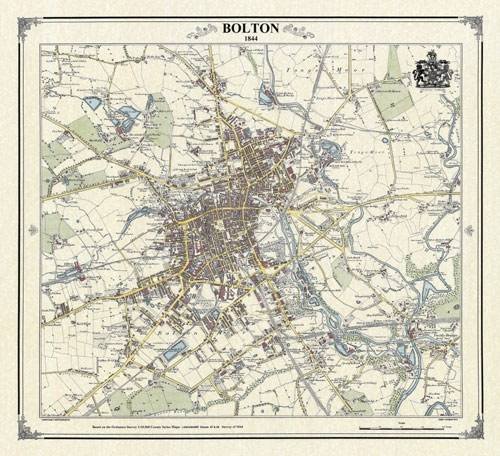 Bolton 1844 Map (Heritage Cartography Victorian Map Series): Peter J ...