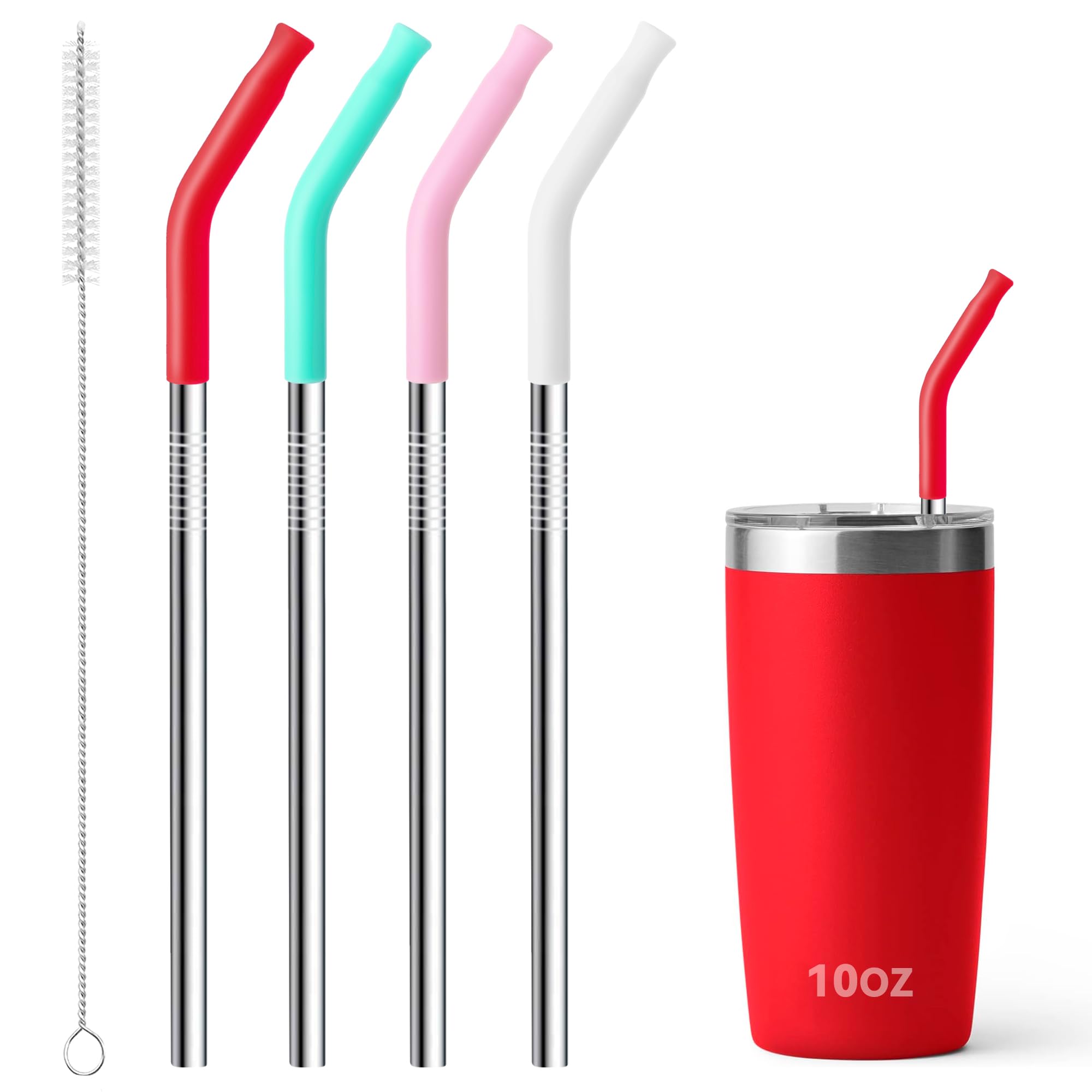 Amazon.com: Snowfall Stainless Steel Straws for 10oz/12oz/14oz Tumblers ...