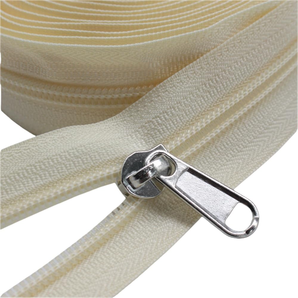 Amazon.com: YaHoGa #5 Beige Nylon Coil Zippers by The Yard Bulk 10 ...