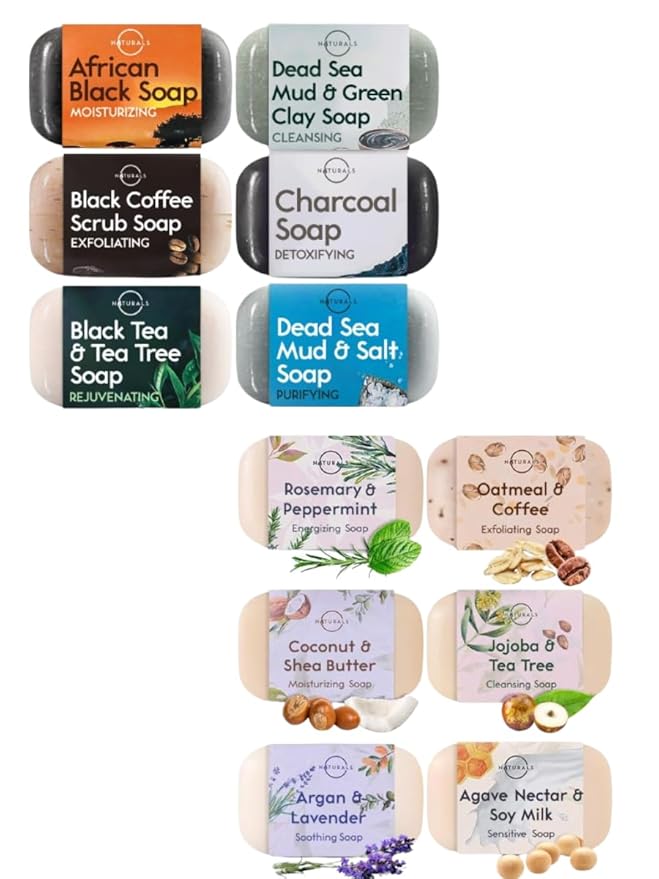 Amazon.com : O NATURALS Ultimate Natural Bar Soap Bundle. Black Soap ...