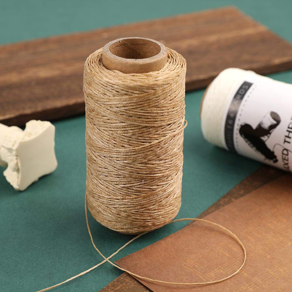 Snapklik.com : Jupean Waxed Thread, 150m /164Yards Khaki Leather Waxed ...