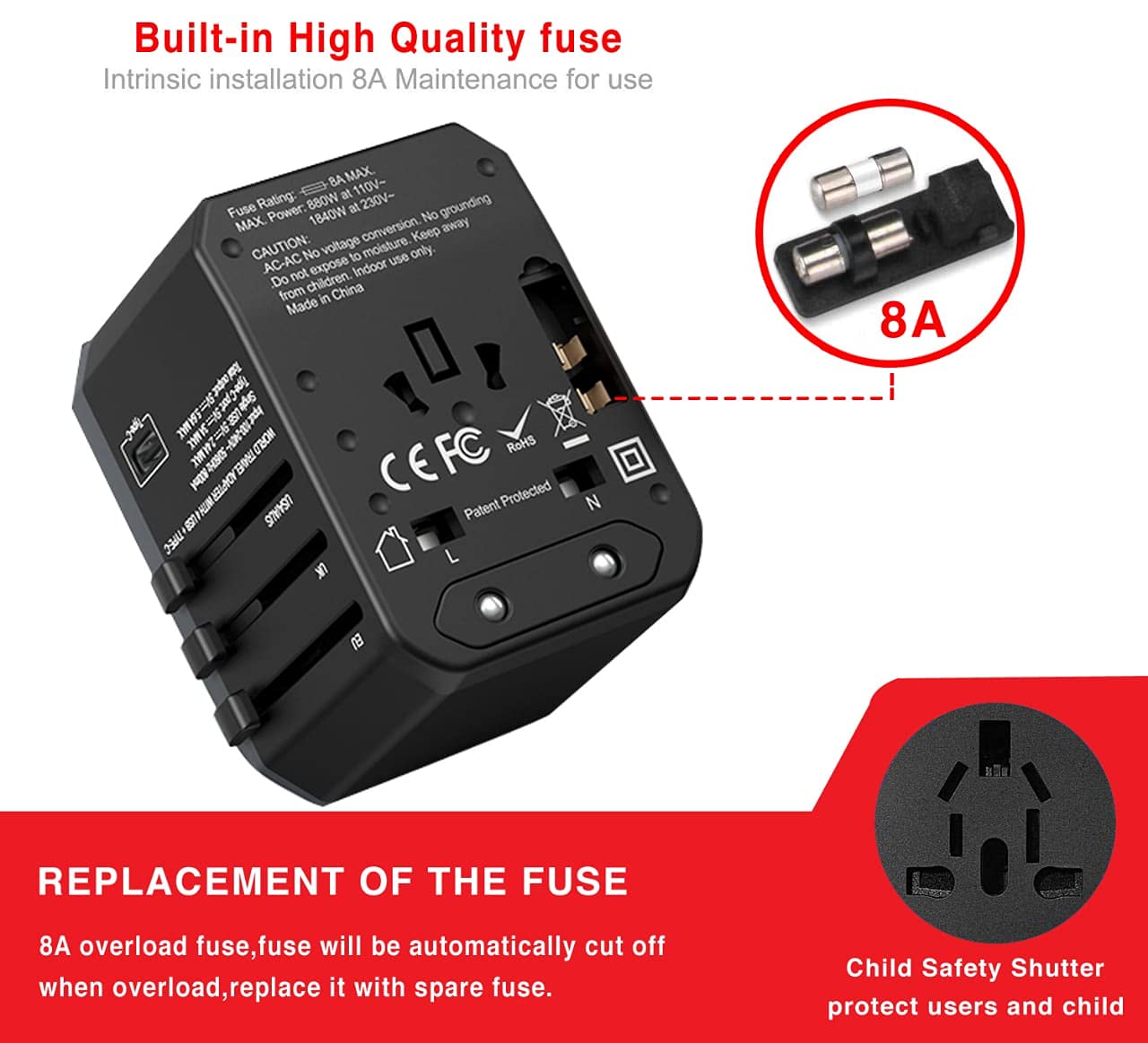 Buy Universal Travel Adapter By DREAM XTREME, Multi Adapter Worldwide ...