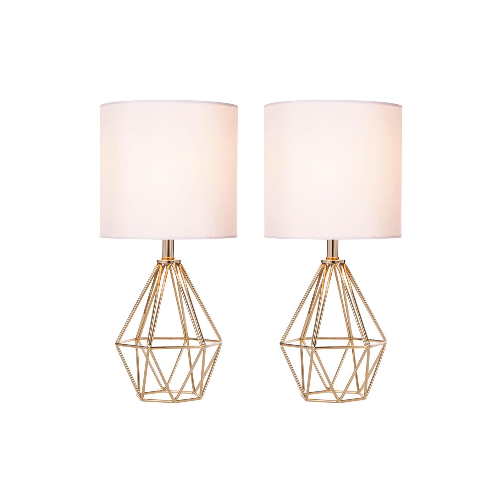 COTULIN Set of 2 Gold Bedroom Small Table Lamp,Modern Bedside ...