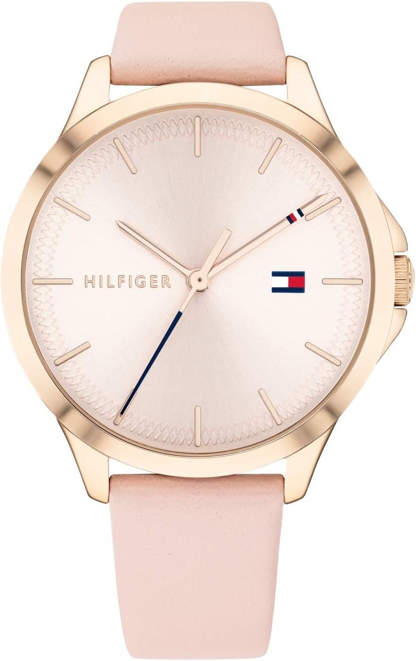 Tommy Hilfiger Analogue Quartz Watch for Women with Blush Leather Strap ...