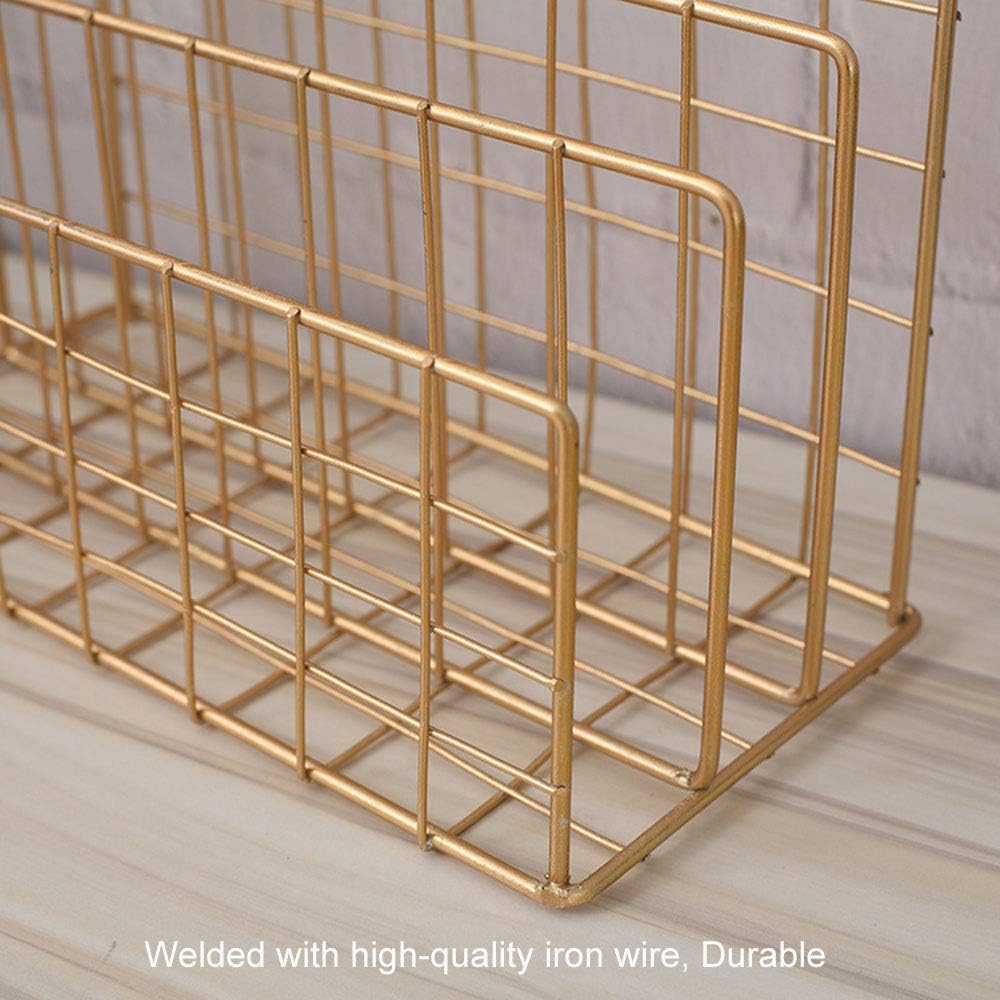 Knowing Files Folder Stand Desktop, 3 Grid Iron File Organizer, Iron ...