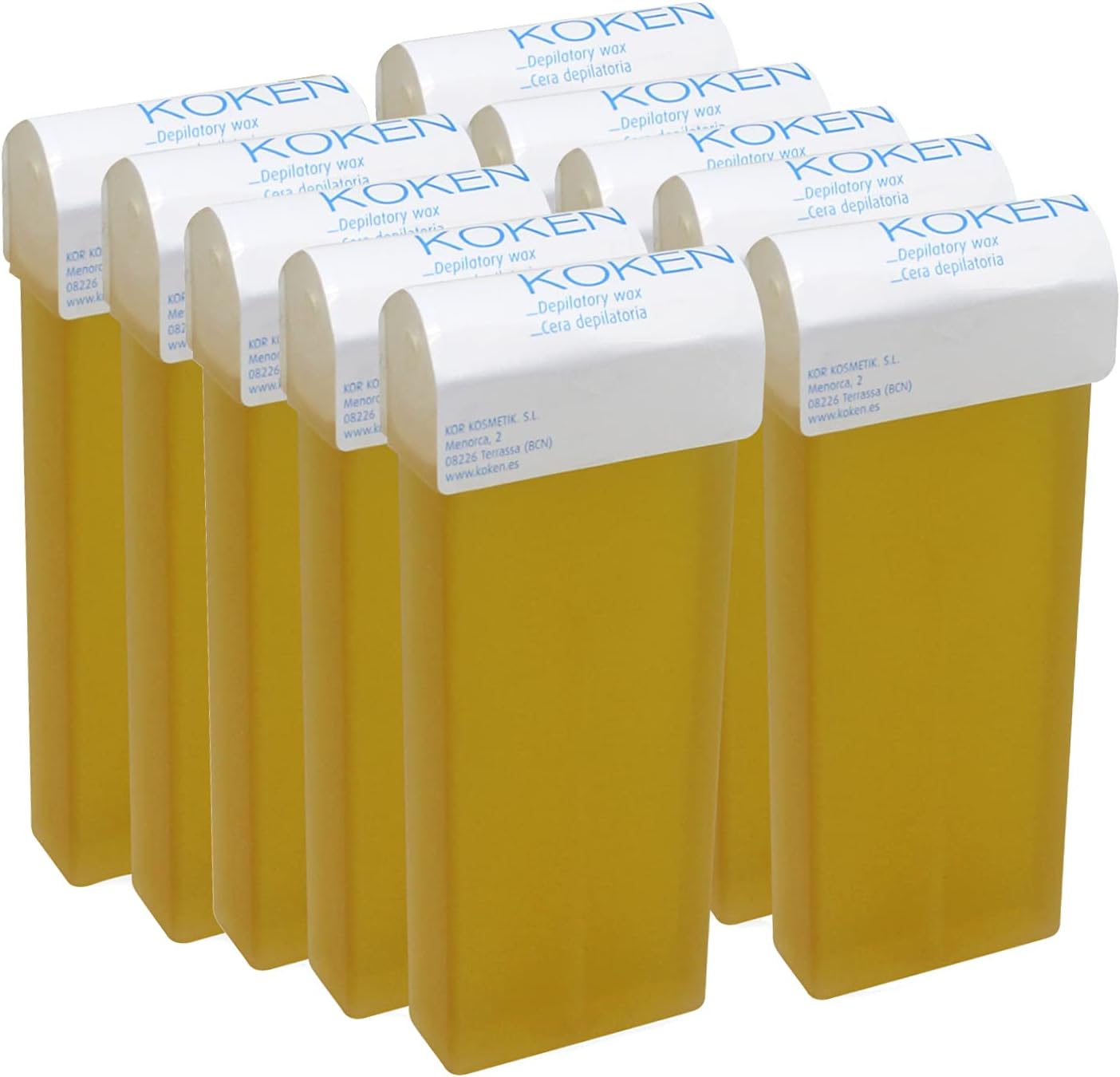 KOKEN - 10 x Cartouches de Cire Roll On au miel pour épilation 100ml ...