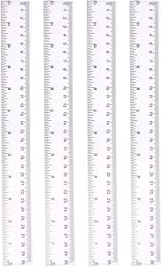 4PCS 30cm Clear Plastic Ruler 12Inch Transparent Ruler Shatterproof ...