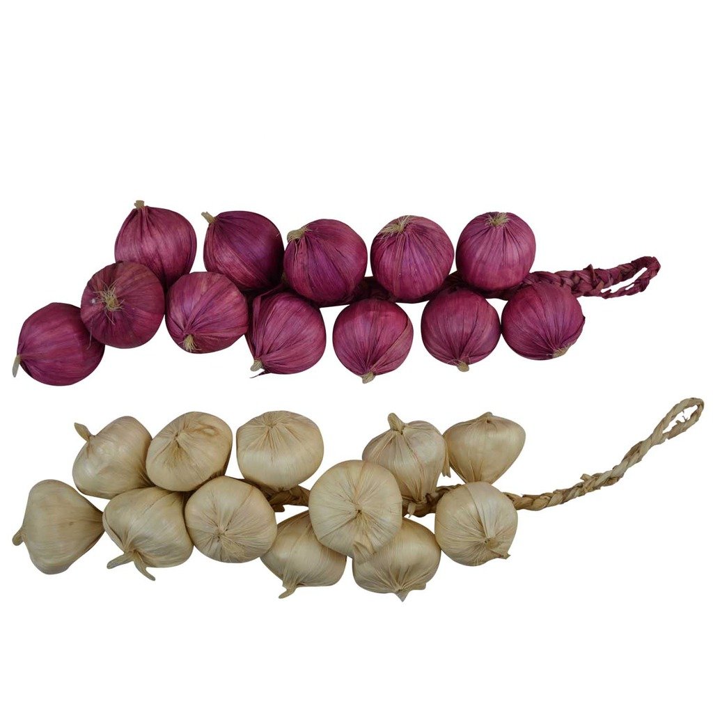 Thefancymart Pair of Hanging Bunch of Artificial Onions & Garlic Style ...