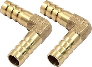 Hordion 2PCS 3/8" Hose Barb Fitting 90 Degree Elbow Connector, Right Angle Brass Barbed Fitting ...