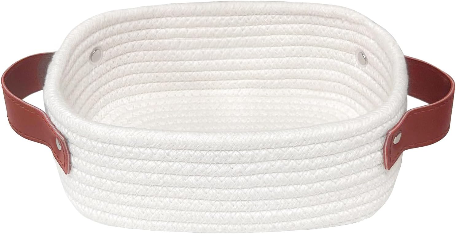 Amazon.com: ABenkle Small Storage Basket, Mini White Basket, Cute Tiny ...