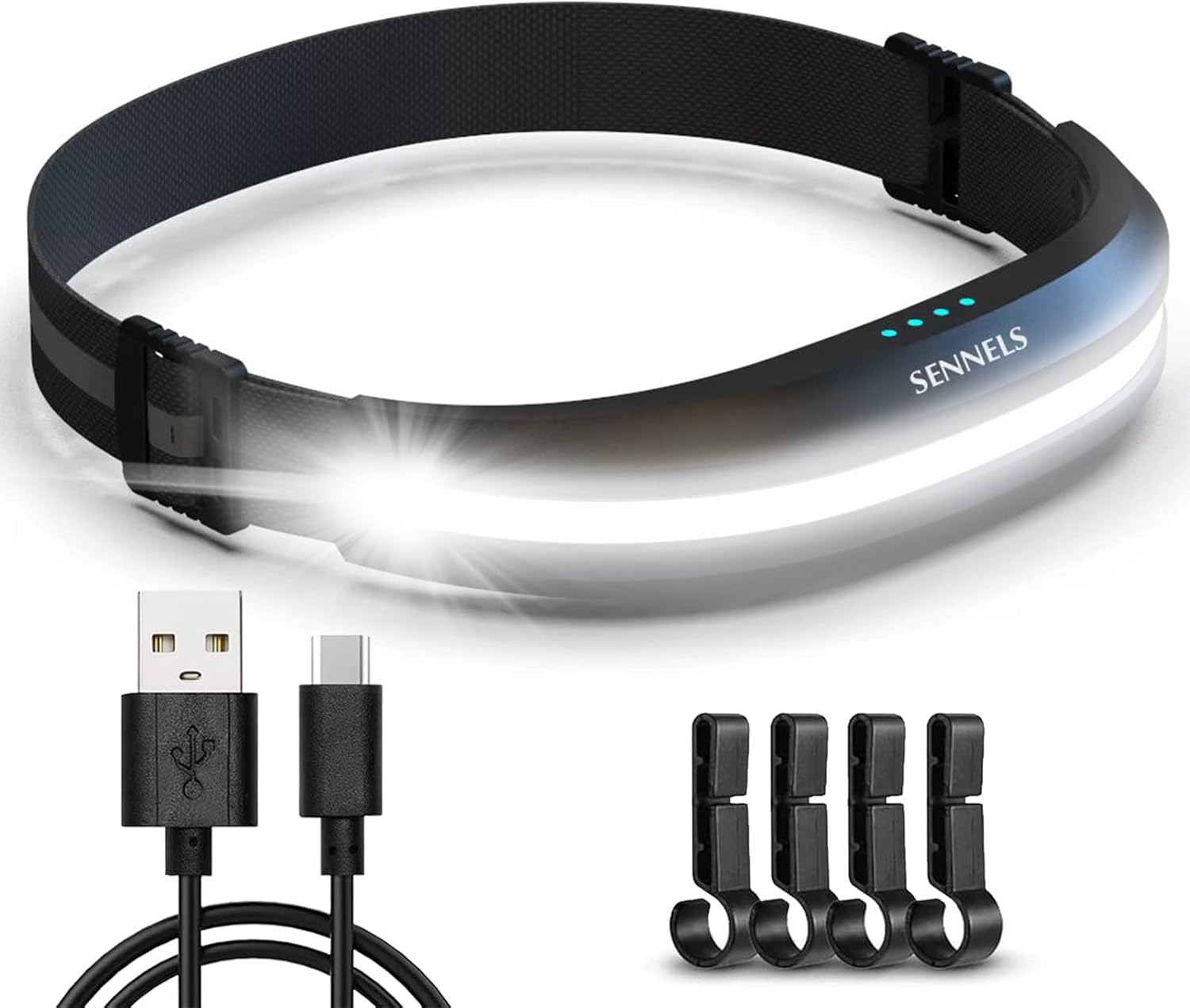 LED Headlamp, 230° Wide Range USB Rechargeable Head Lamp, Super Bright ...