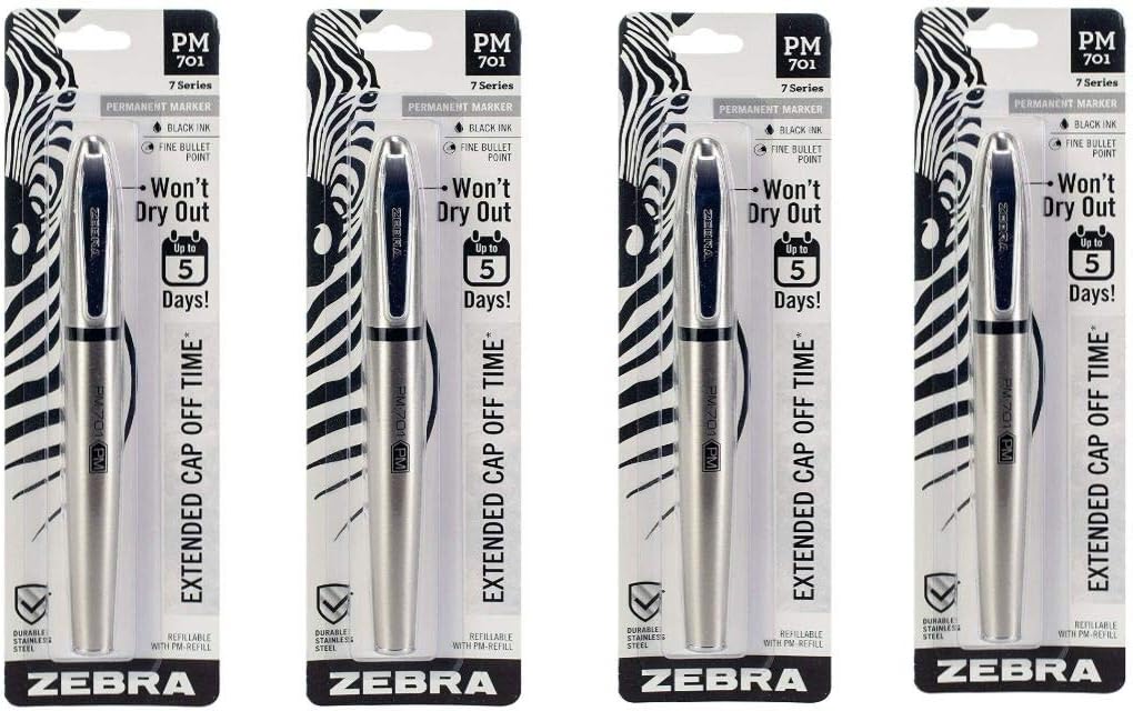 Amazon.co.jp: Zebra PM-701 Stainless Steel Permanent Marker, Fine ...