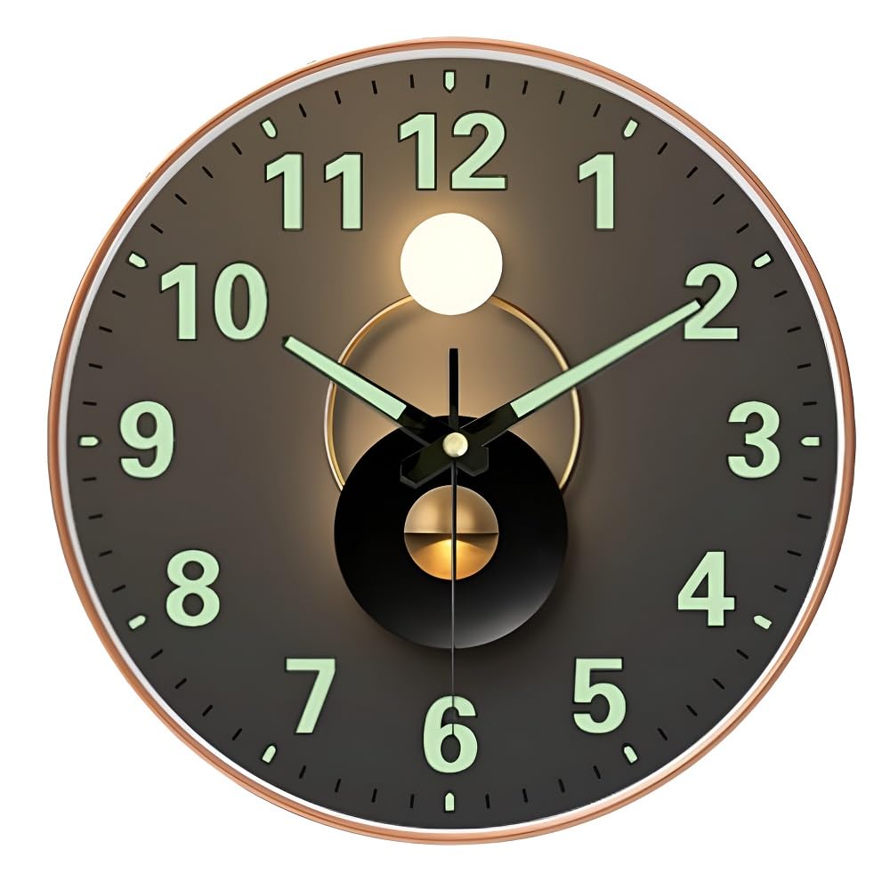 Buy Ash & Roh Radium Glow Wall Clock, 12 Inch Night Light Wall Clock ...