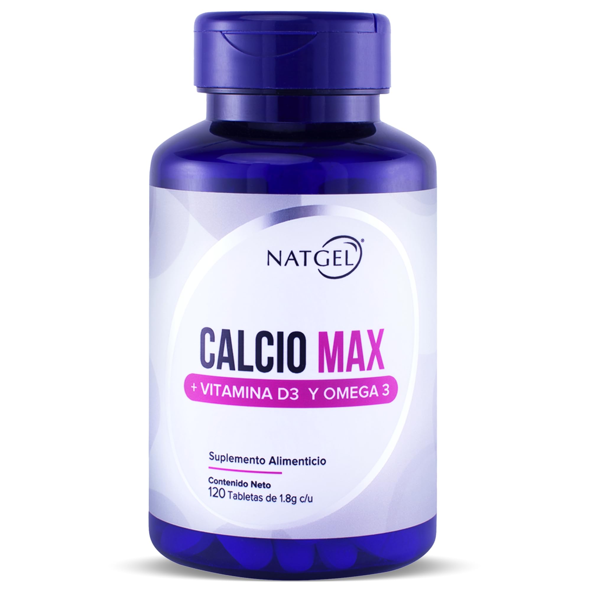 CALCIUM | Calcio con Vitamina D3 y Omega 3 | 120 tabletas de 1,800 mg ...
