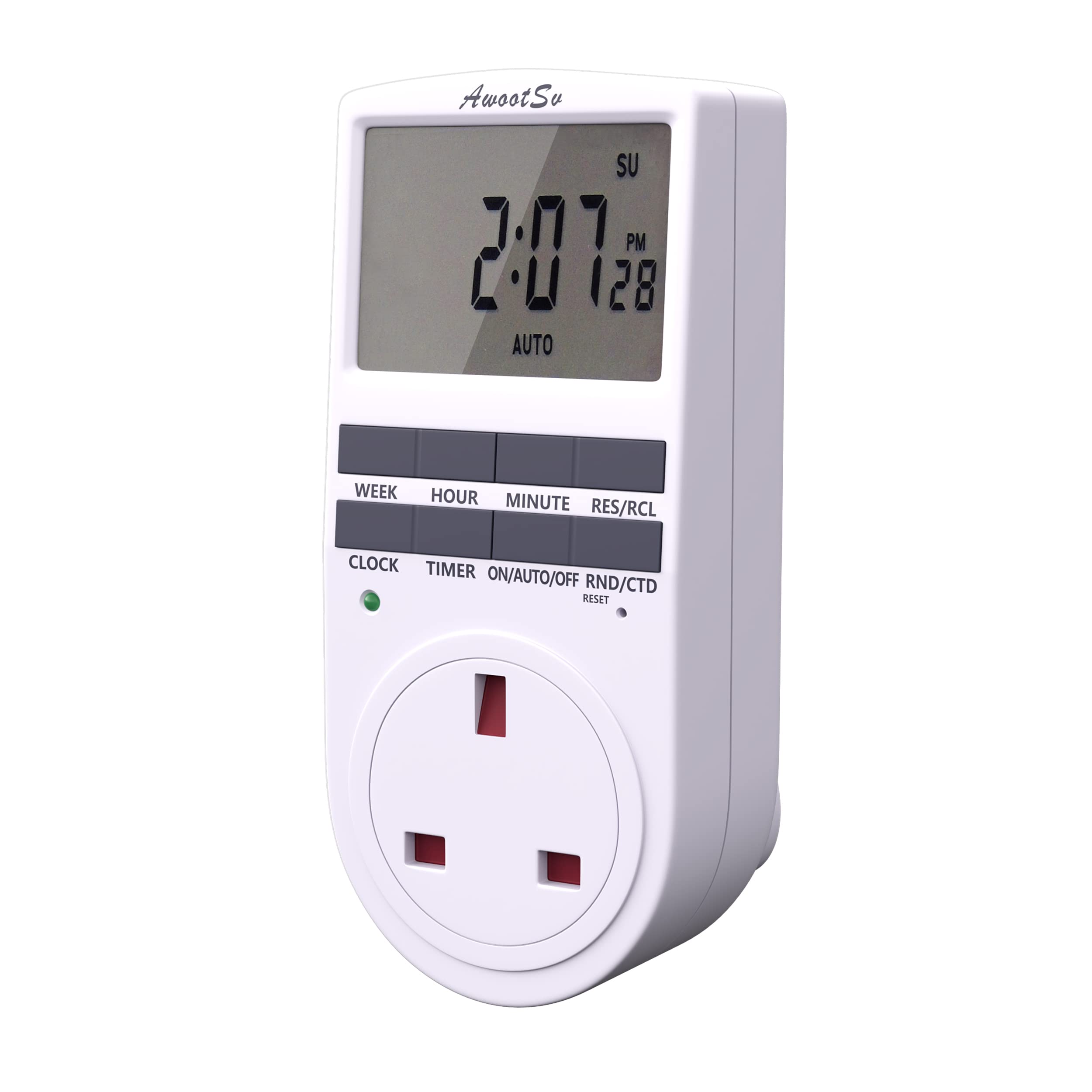 Awootsv Digital Timer Socket with Countdown Function LCD 18 programs ...