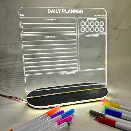 Zesta 3D Acrylic Writing Pad with LED Light & Pen – Glow Art Message ...