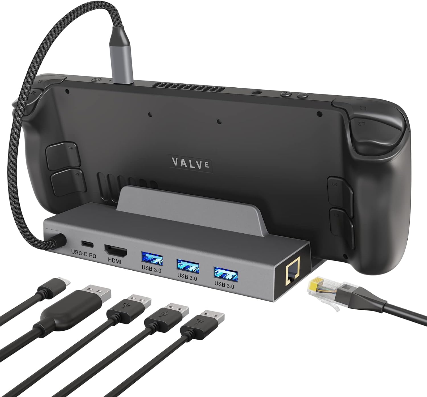 Amazon.com: HENRETY Valve Steam Deck 6-in-1 USB C Hub Docking Station with HDMI 2.0 4K@60Hz ...