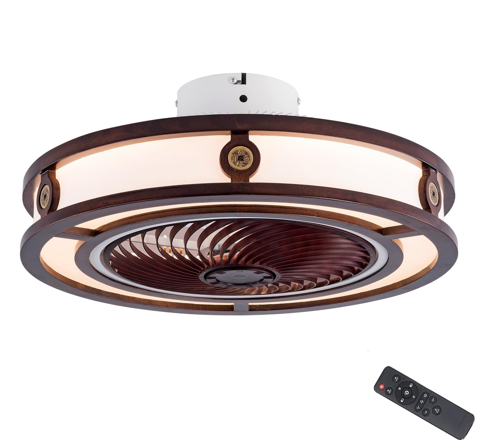 Amazon.com: LOYALHEARTDY 20" Red Fandelier Ceiling Fan with LED Light ...