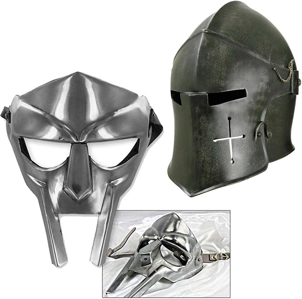 Amazon.com: AnNafi Barbuta Knight Templar Crusader Helmet + MF Doom ...