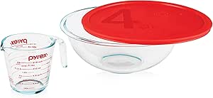 Amazon.com: Pyrex 3 Piece Glass Measuring Cup Set, Includes 1-Cup, 2 ...